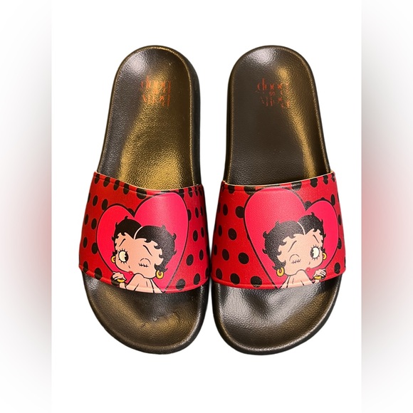 Betty Boop | Shoes | Betty Boop Womens Red Slide Sandals Size 38 Fits ...